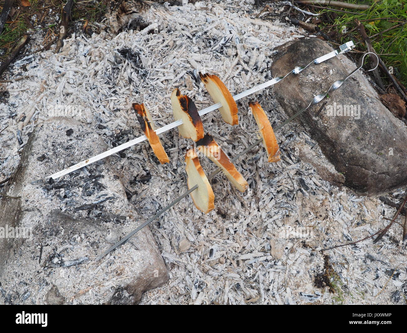 Fried roll on the fire Stock Photo - Alamy