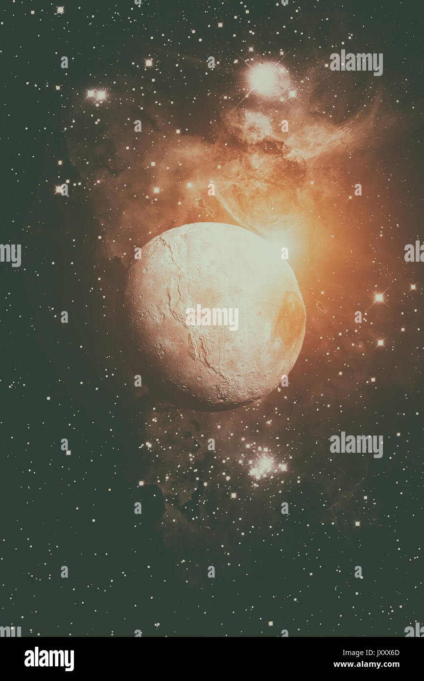 Charon is the largest of the five known moons of the dwarf planet Pluto ...