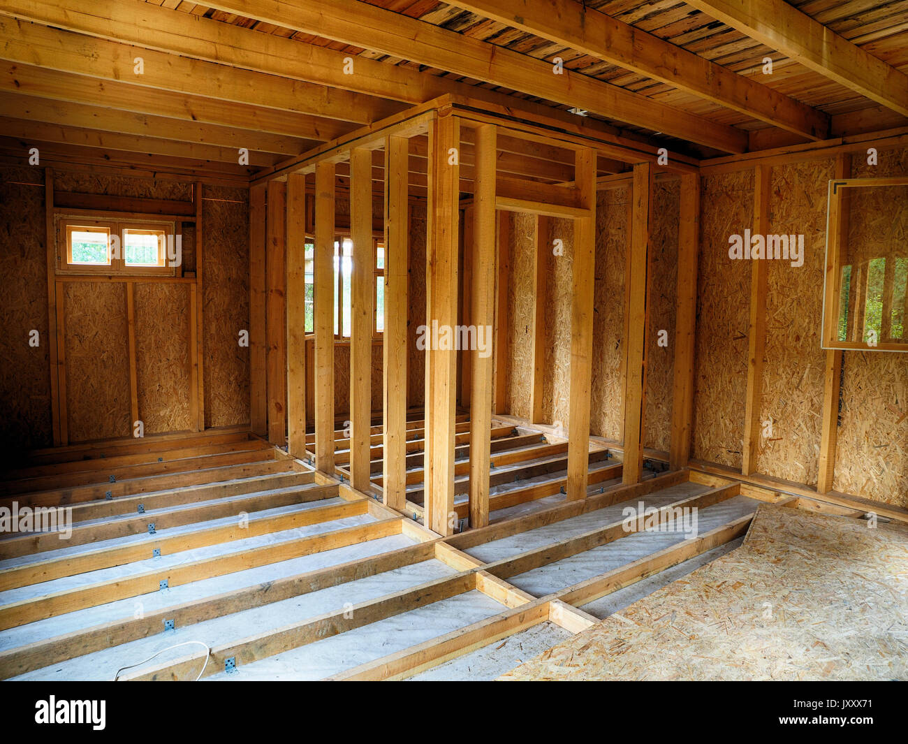 Flooring in frame house Stock Photo - Alamy