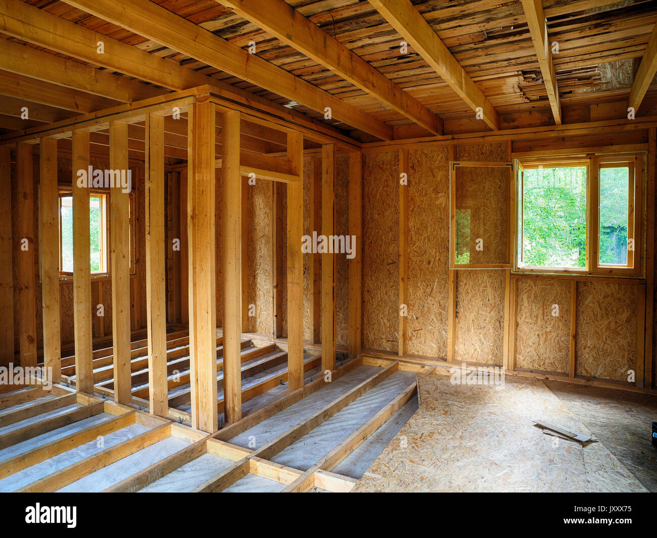 Flooring in frame house Stock Photo - Alamy