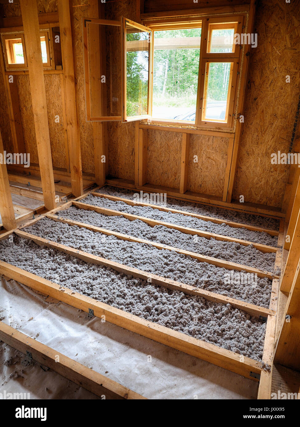Flooring in frame house Stock Photo - Alamy