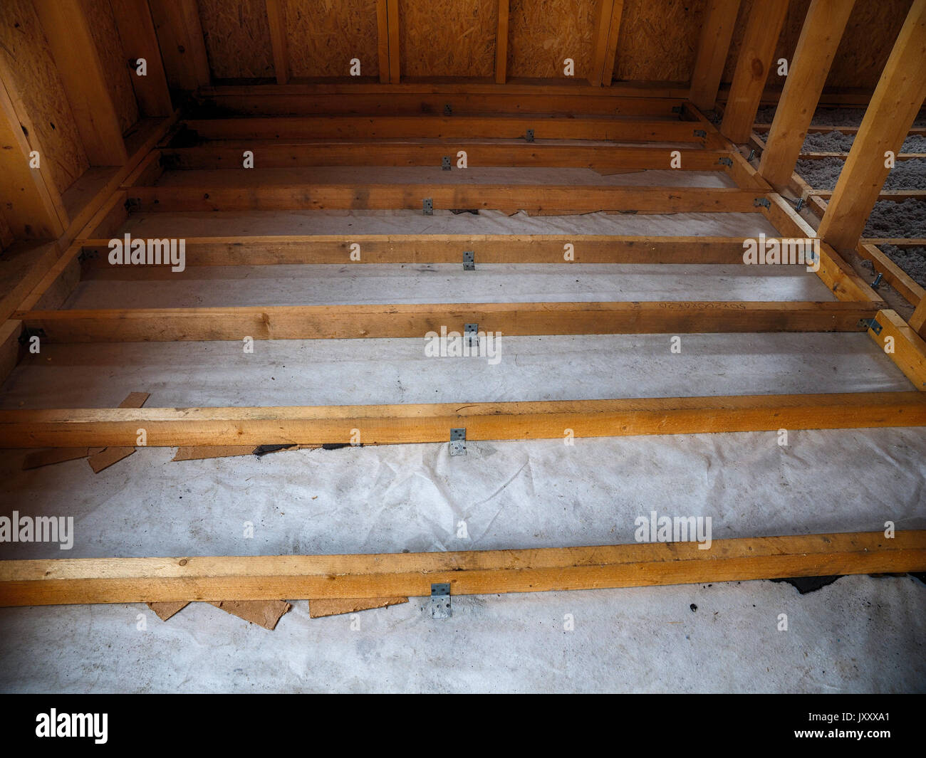 Flooring in frame house Stock Photo - Alamy
