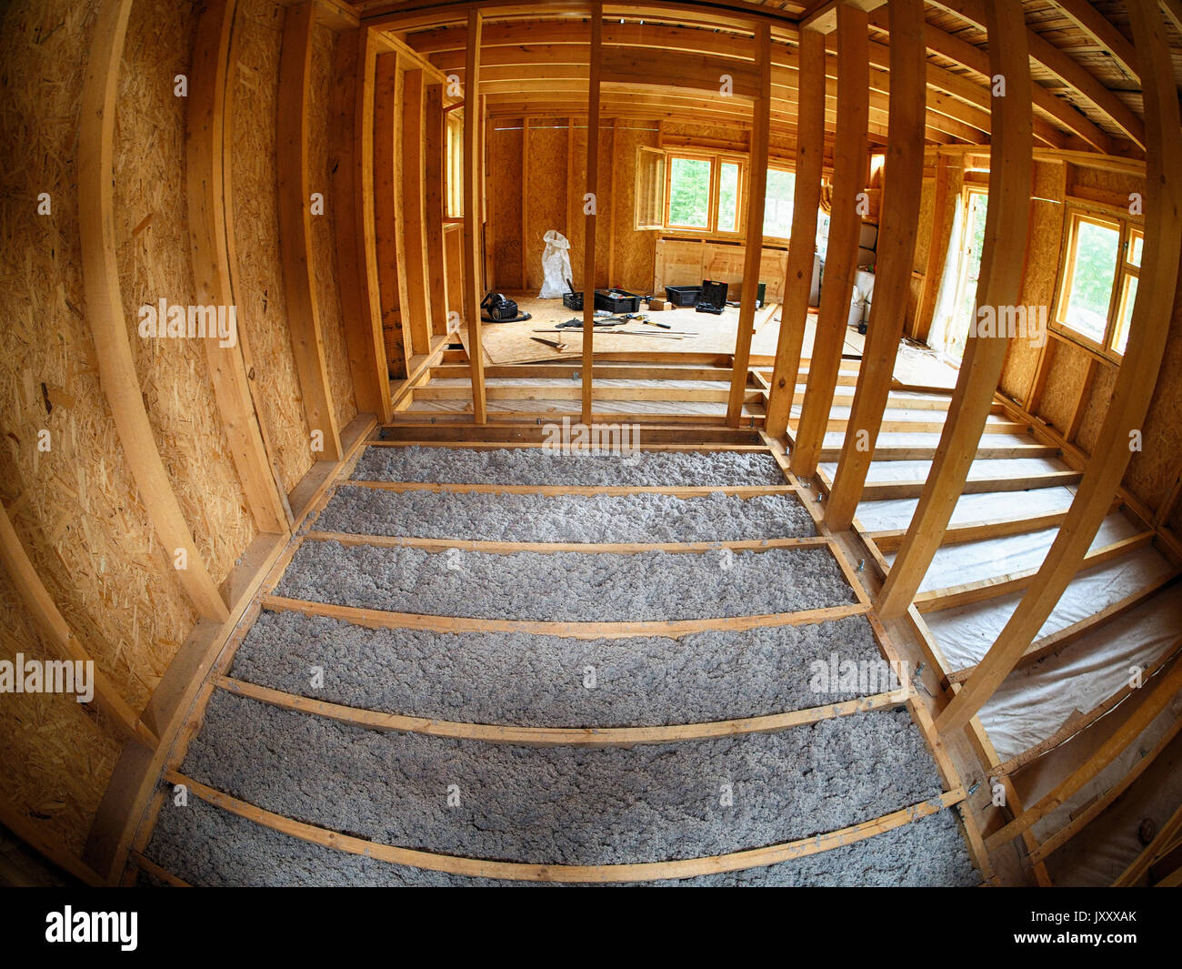 Flooring in frame house Stock Photo - Alamy