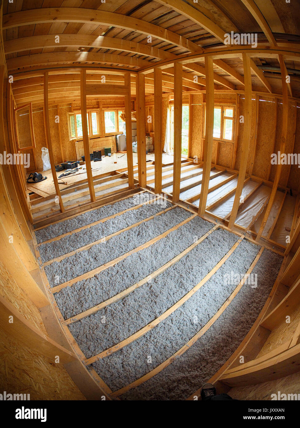Flooring in frame house Stock Photo - Alamy