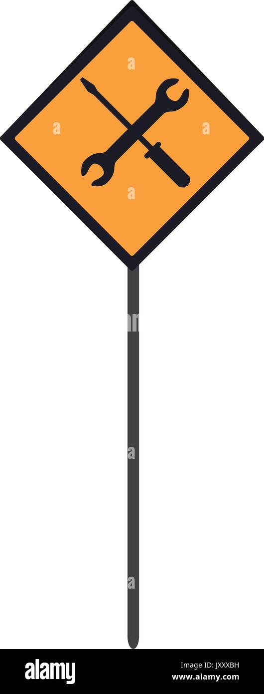 sign traffic road with tool construction Stock Vector Image & Art - Alamy