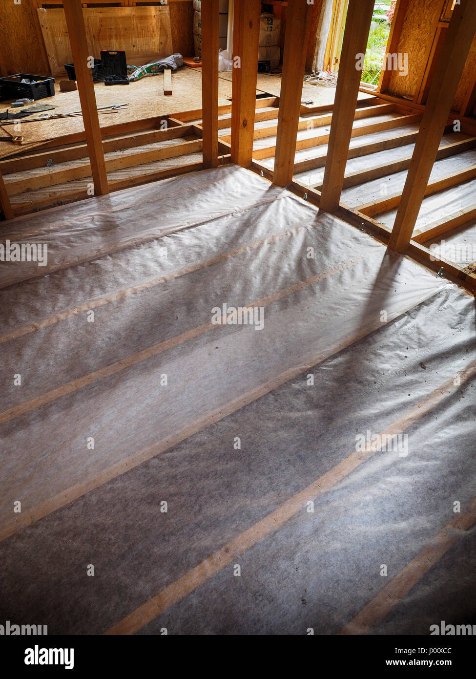 Flooring in frame house Stock Photo - Alamy