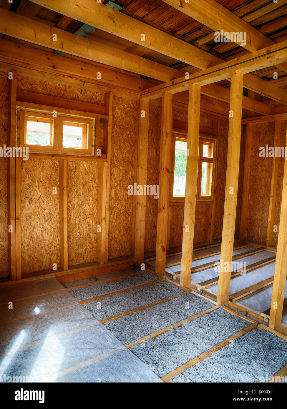 Flooring in frame house Stock Photo - Alamy