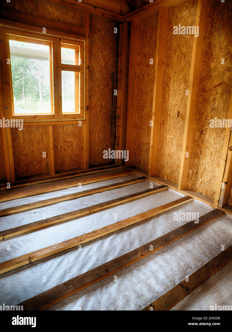 Flooring in frame house Stock Photo - Alamy