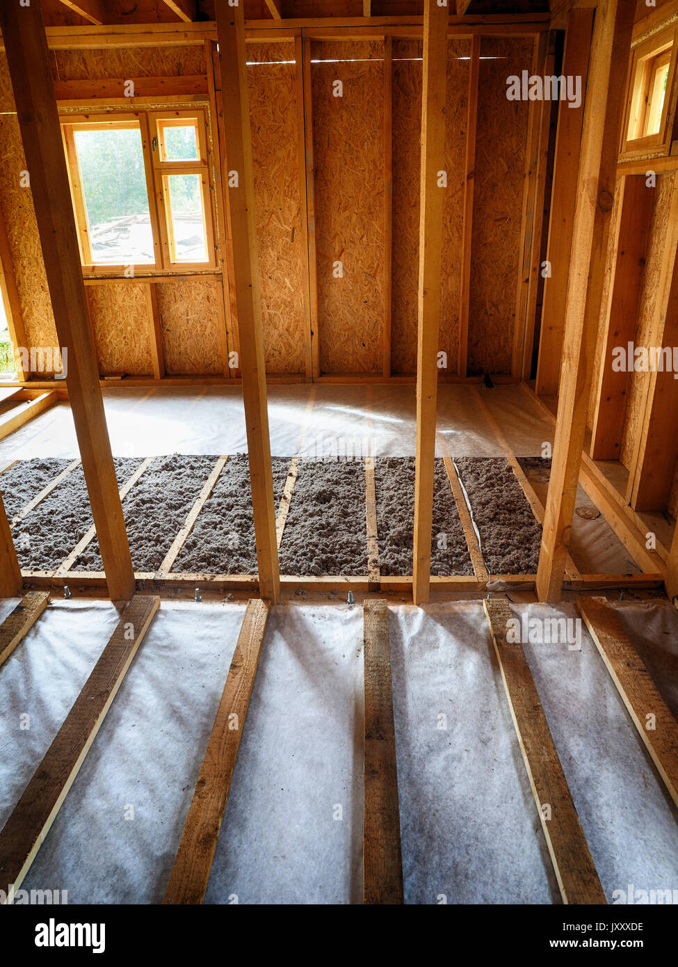 Flooring in frame house Stock Photo - Alamy