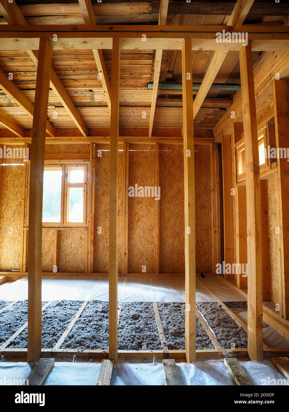 Flooring in frame house Stock Photo - Alamy