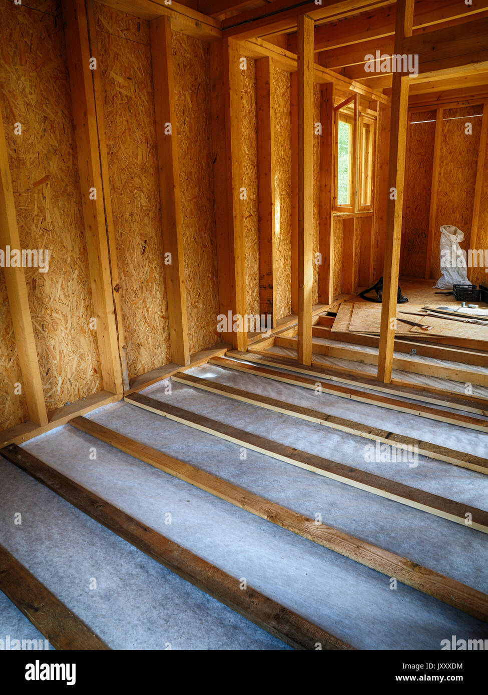 Flooring in frame house Stock Photo - Alamy