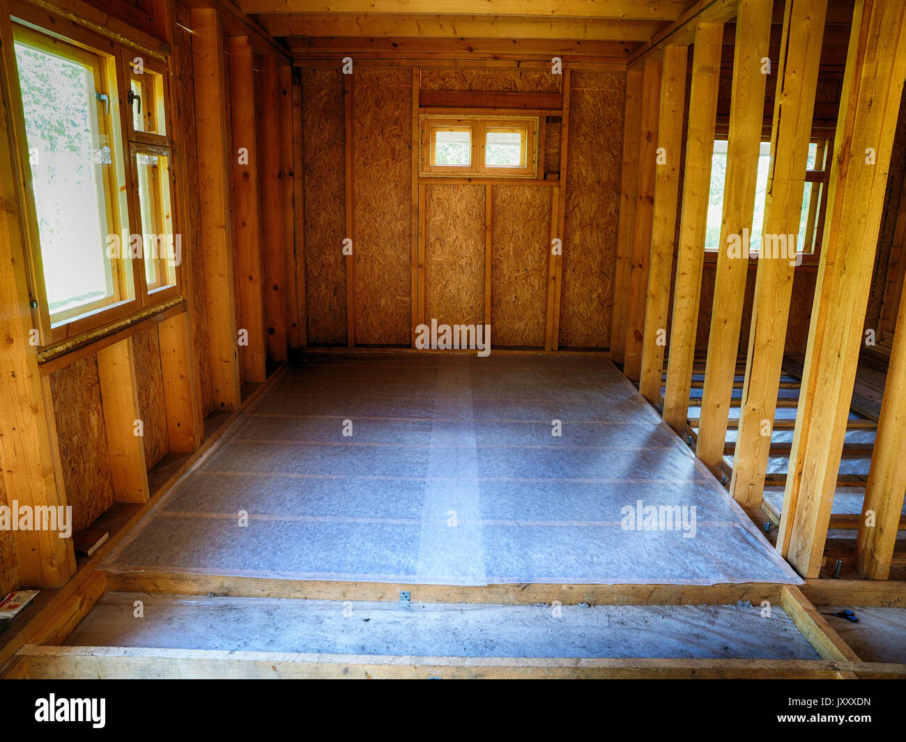 Flooring in frame house Stock Photo - Alamy