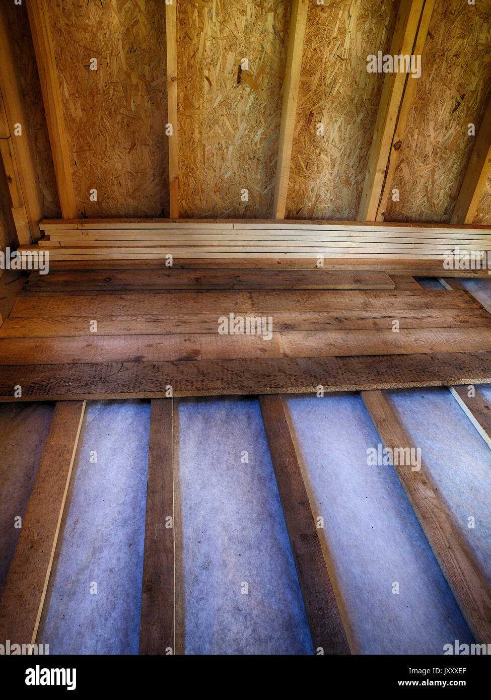 Flooring in frame house Stock Photo - Alamy