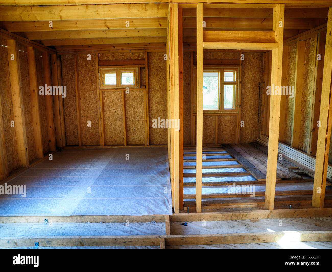 Flooring in frame house Stock Photo - Alamy