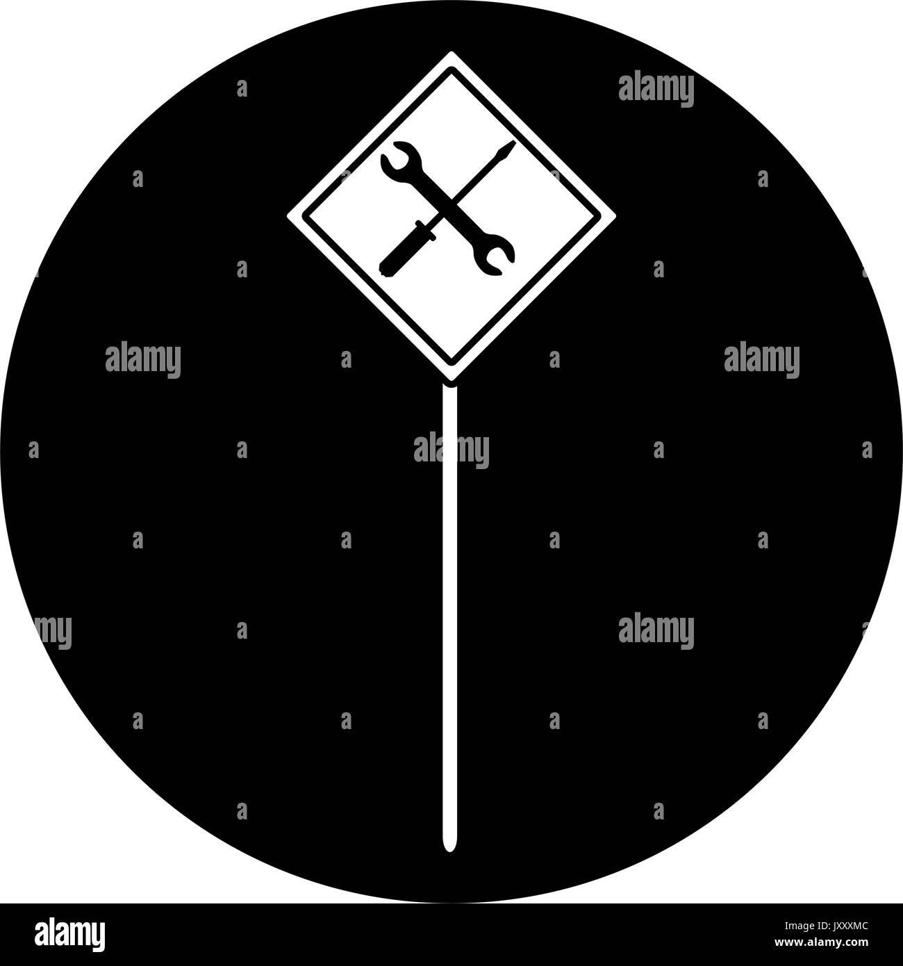 sign traffic road with tool construction Stock Vector Image & Art - Alamy