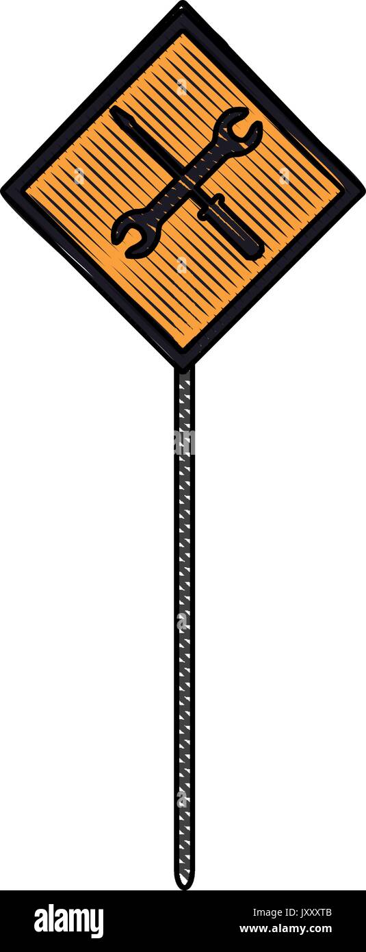 sign traffic road with tool construction Stock Vector Image & Art - Alamy