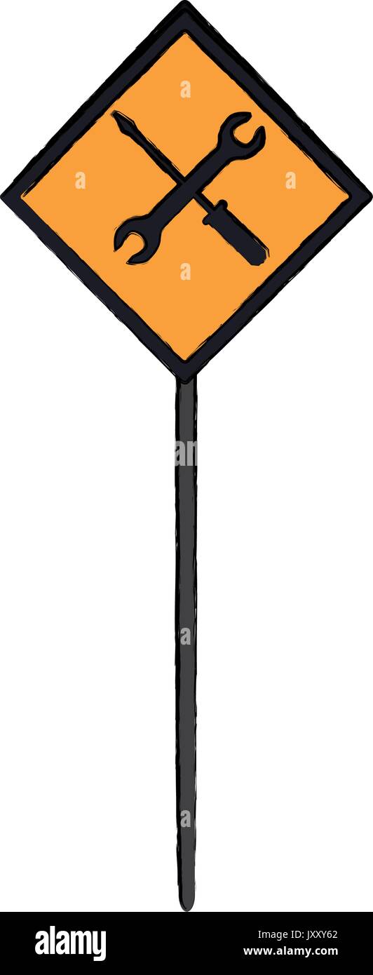 sign traffic road with tool construction Stock Vector Image & Art - Alamy