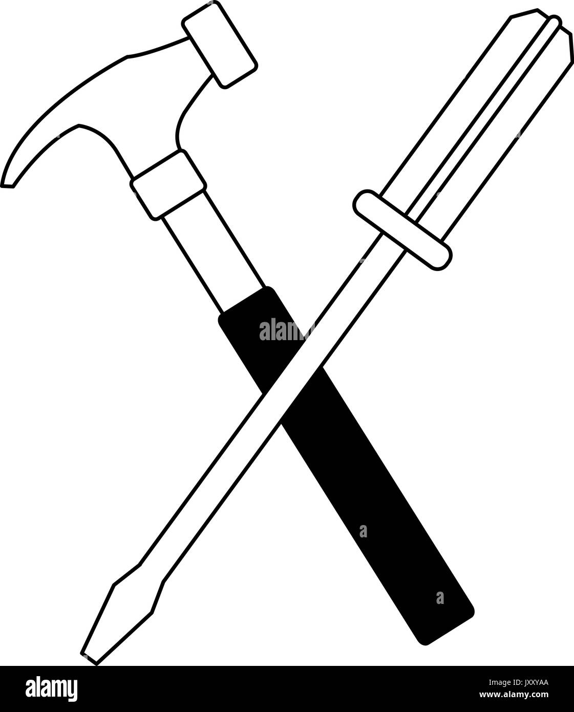 Crossed hammer screwdriver tools icon hi-res stock photography and ...