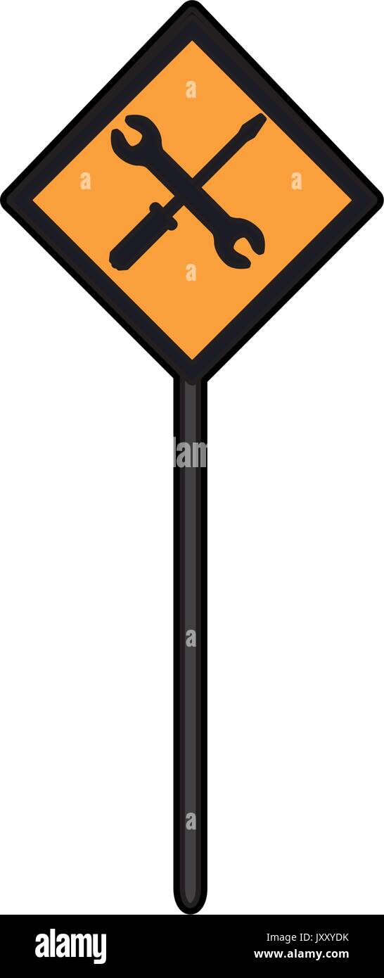 sign traffic road with tool construction Stock Vector Image & Art - Alamy