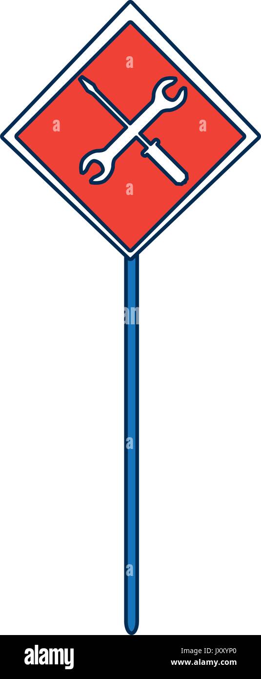 sign traffic road with tool construction Stock Vector Image & Art - Alamy