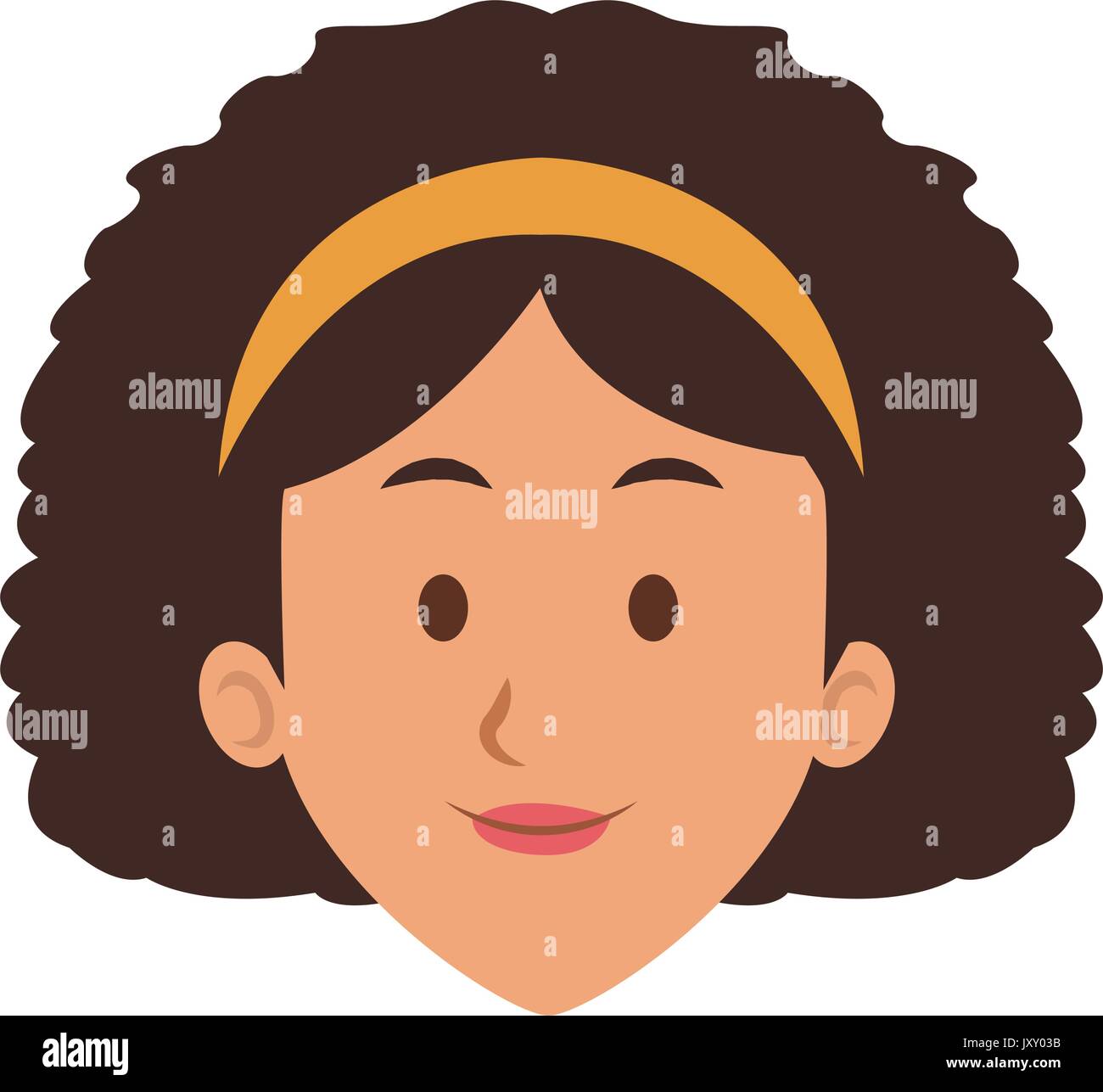 woman face smile expression cartoon character on white background Stock ...
