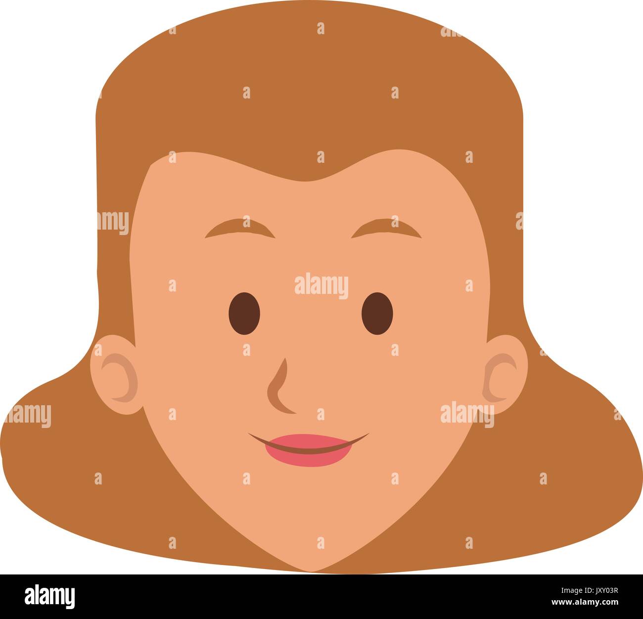 woman face smile expression cartoon character on white background Stock ...