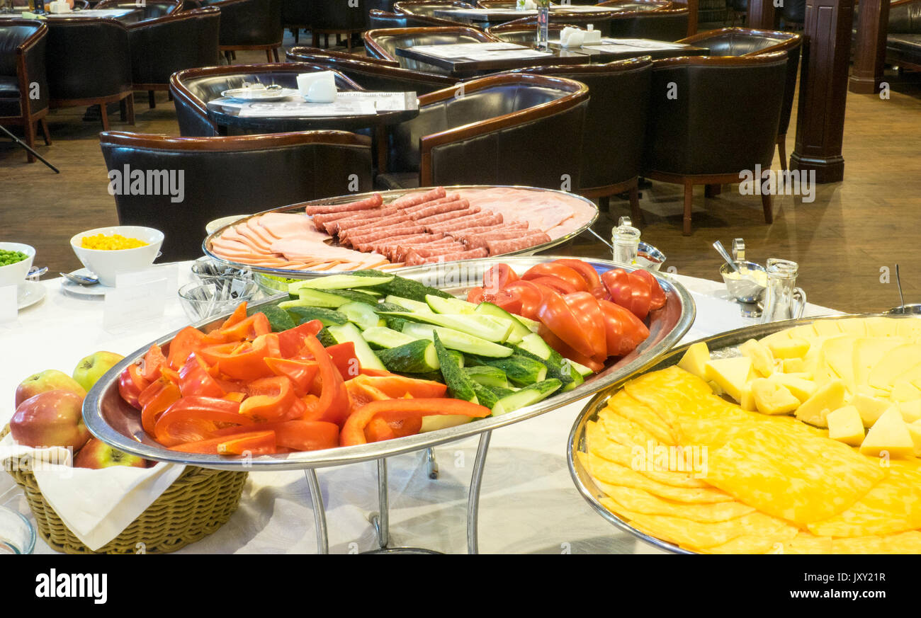 buffet with a variety of snacks for lunch Stock Photo - Alamy