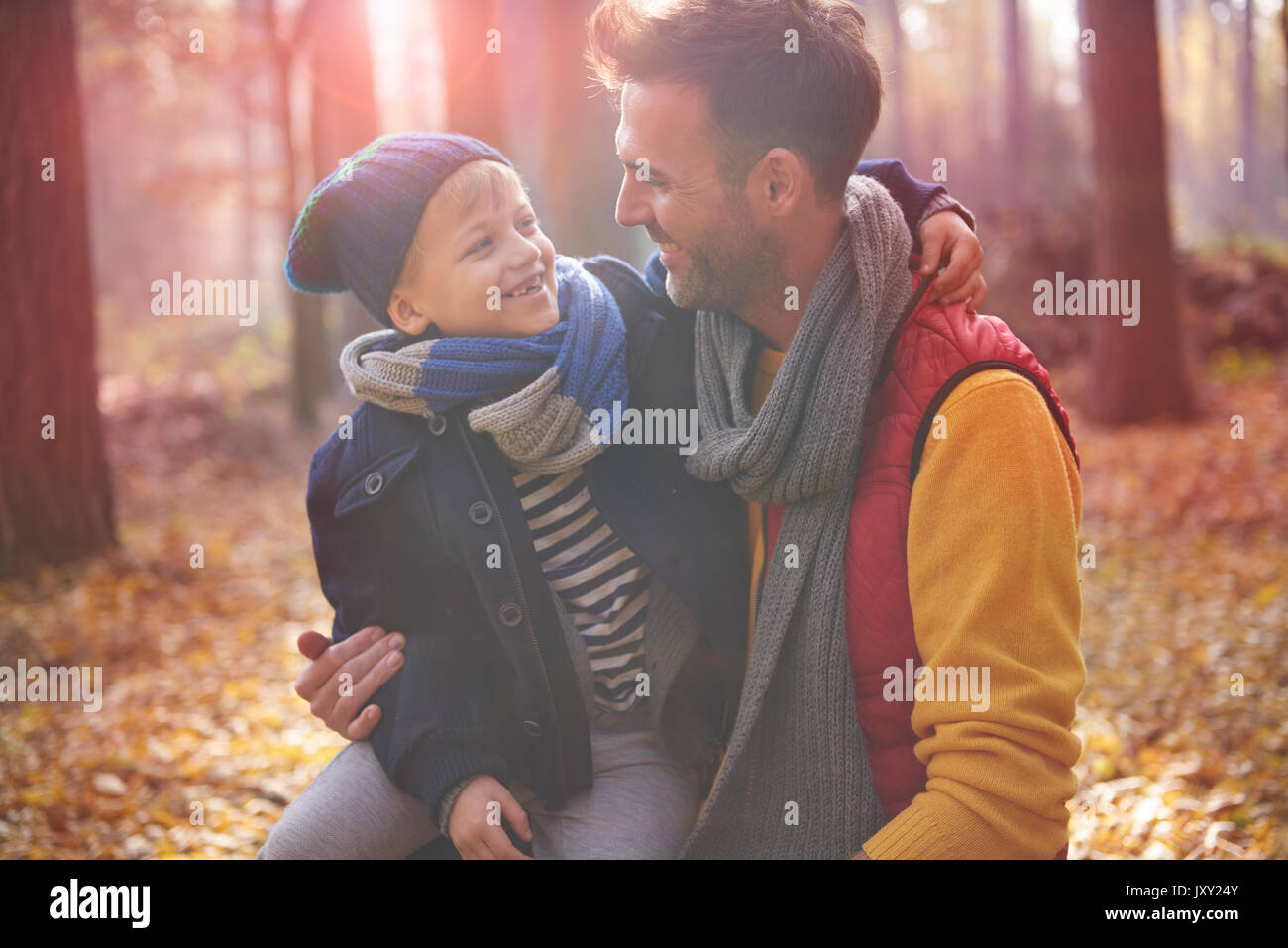 Exploring the nature with dad Stock Photo - Alamy