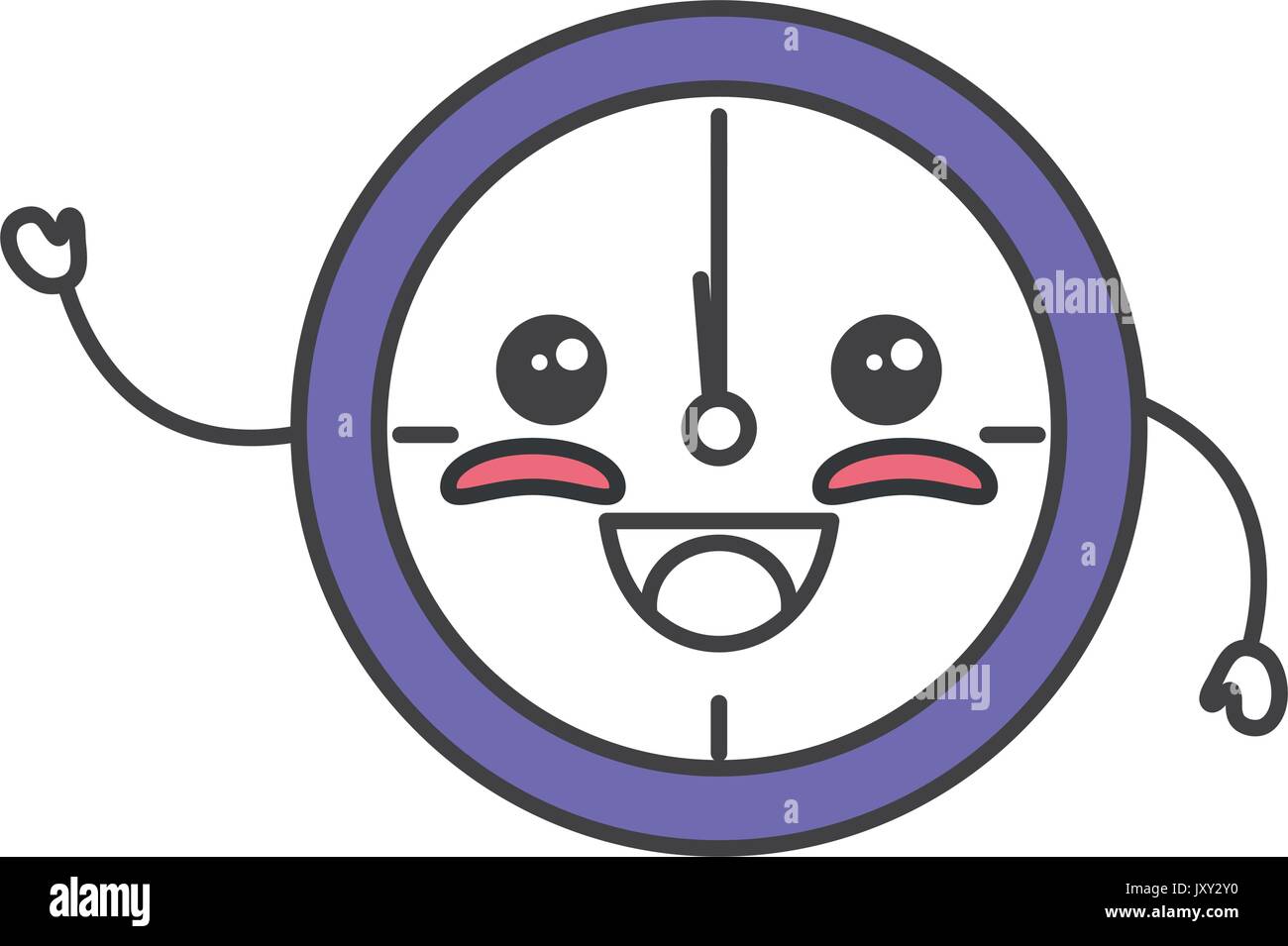 time clock kawaii character Stock Vector Image & Art - Alamy