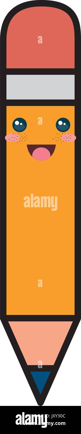 pencil write kawaii character Stock Vector Image & Art - Alamy