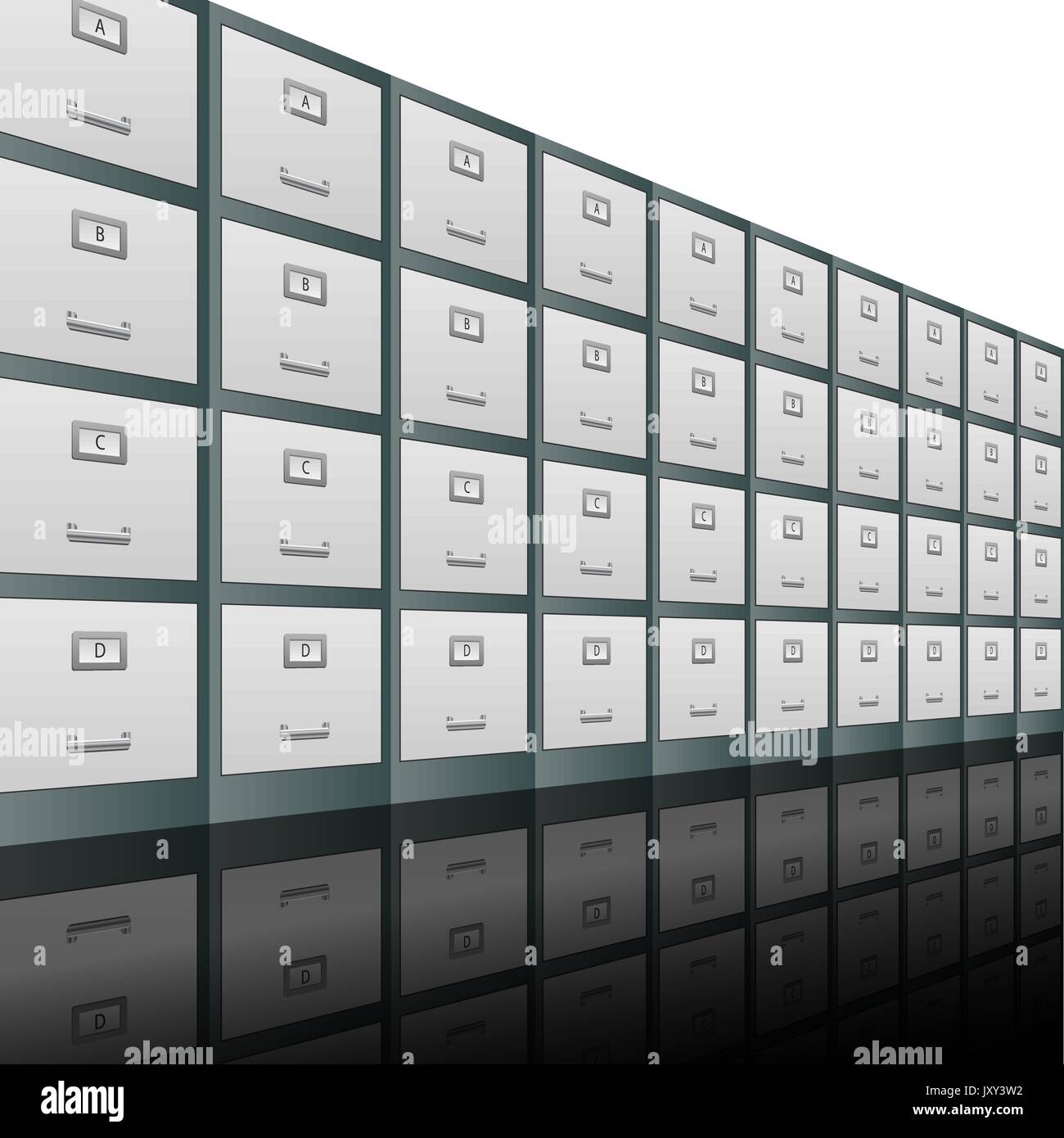 Filing cabinets in a row vector background illustration Stock Vector ...