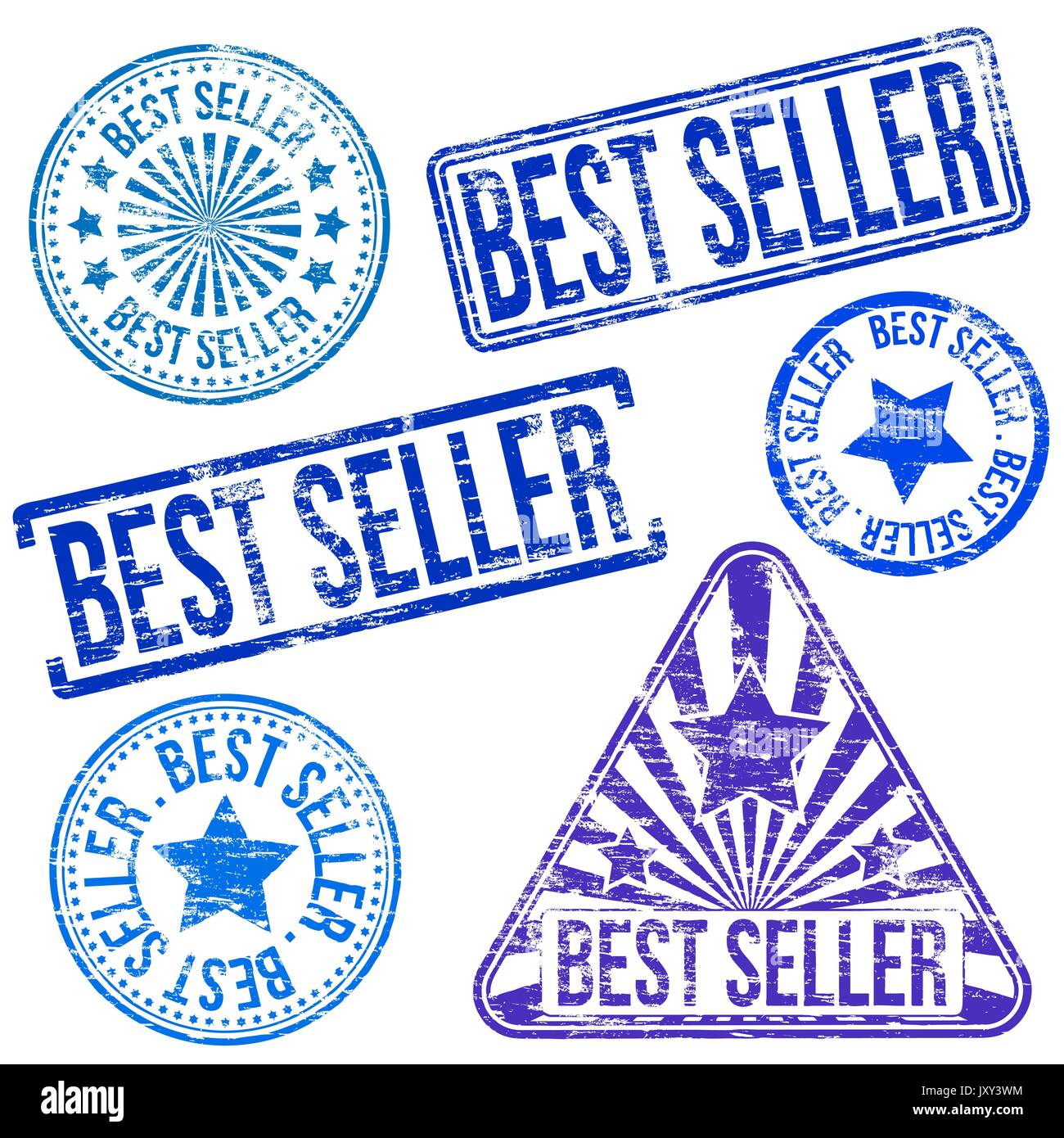 Best seller stamps. Different shape vector stamps illustrations Stock ...