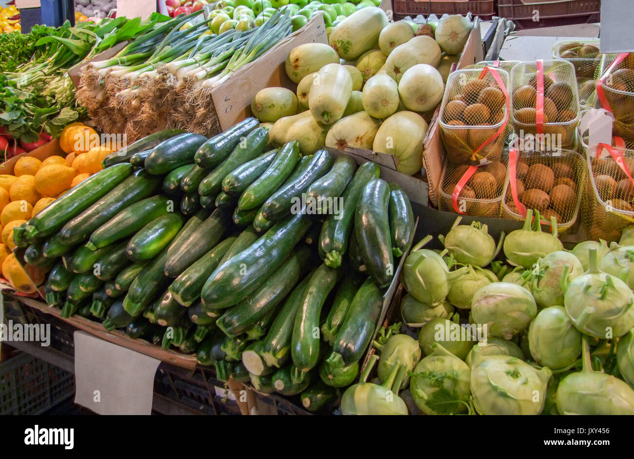 detail of a market stall with vegetables Stock Photo - Alamy