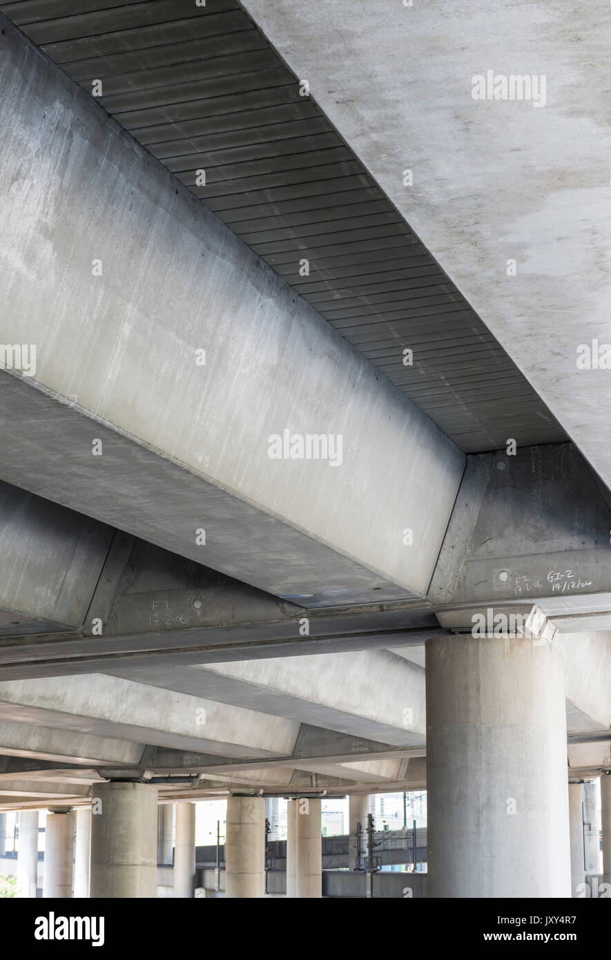 bottom of Concrete bridge Stock Photo - Alamy