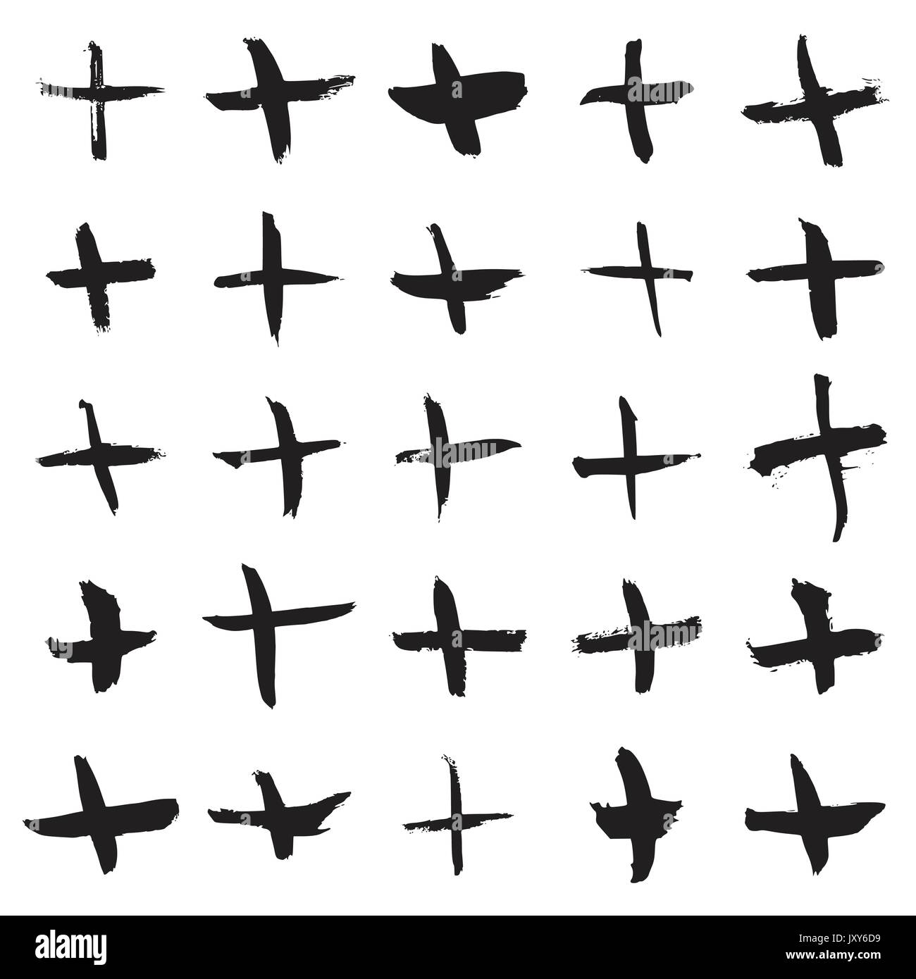 Cross symbol set hand Black and White Stock Photos & Images - Alamy