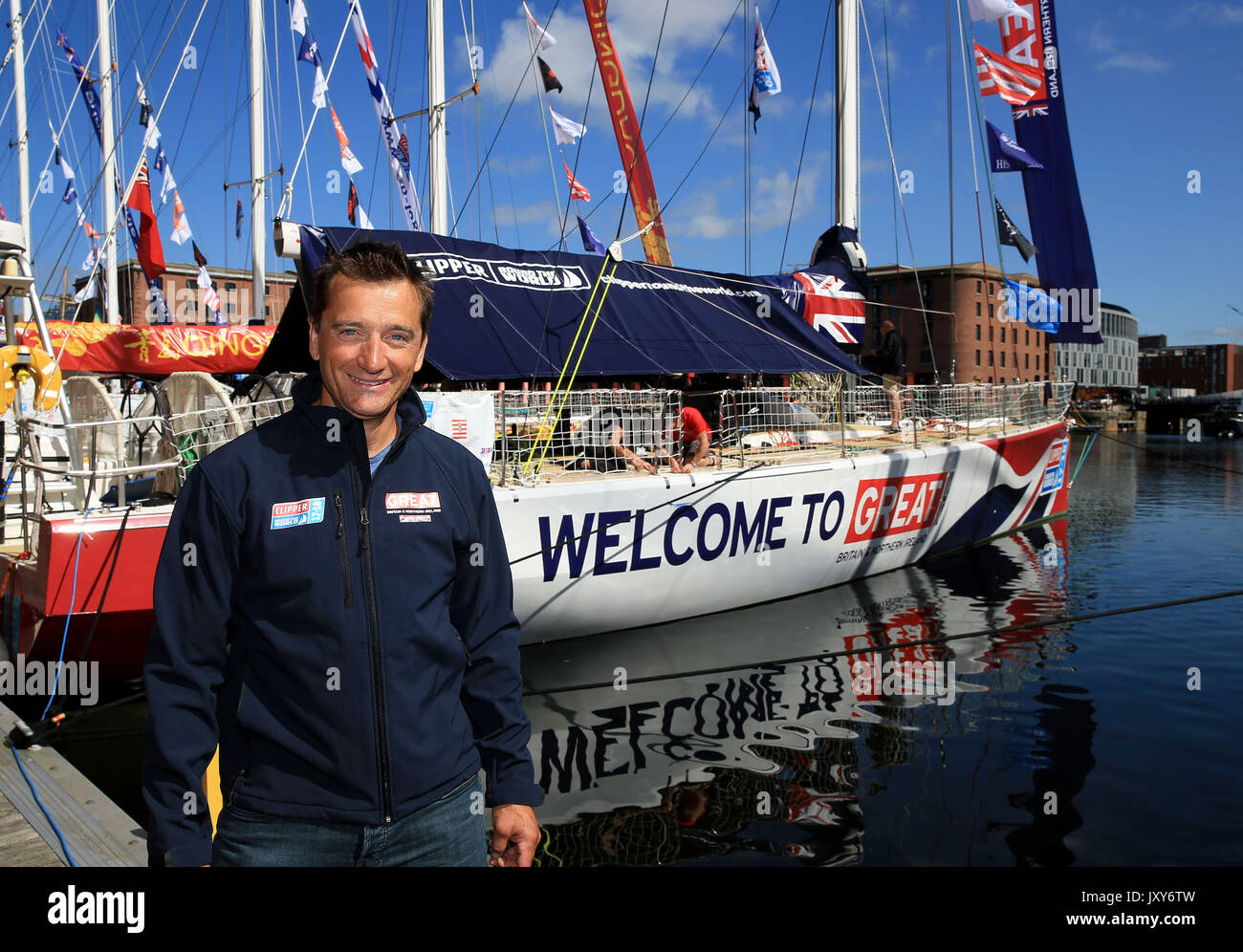 Graham Bell poses for a photo by Great Britain, the boat he will be ...