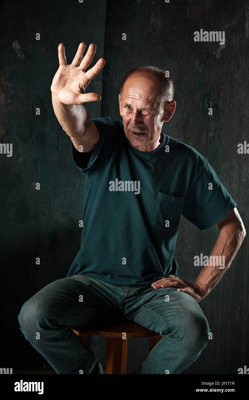 Angry senior old man screaming hi-res stock photography and images - Alamy