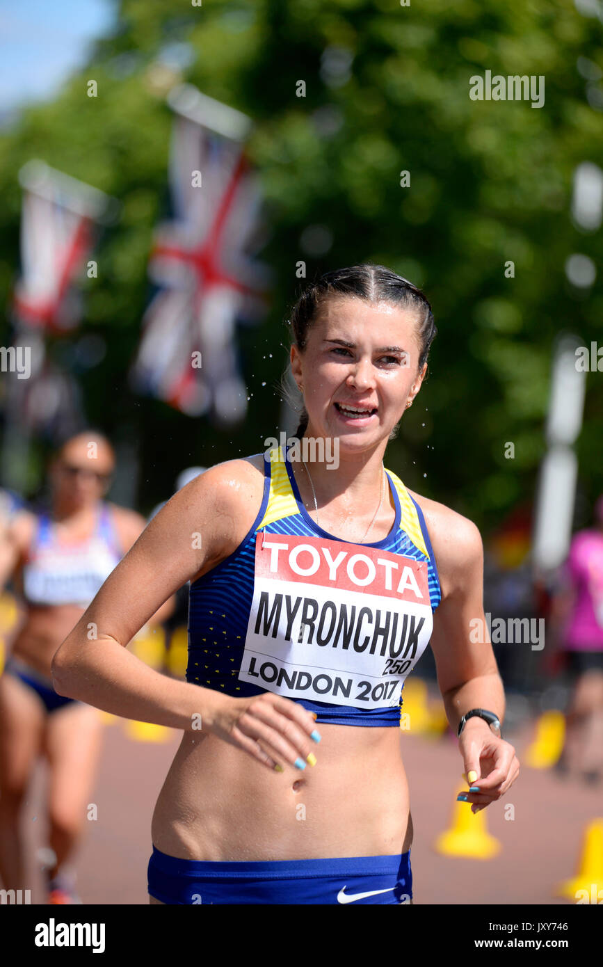 Valentyna Myronchuk competing in the IAAF World Athletics Championships ...