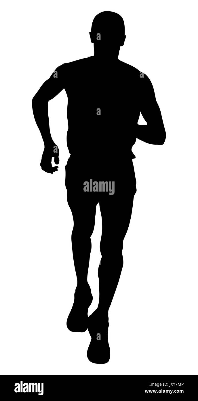 back man runner athlete running vector illustration Stock Photo - Alamy