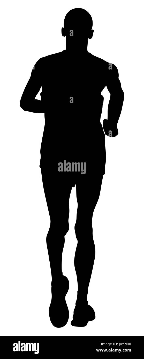 back young runner athlete running vector illustration Stock Photo - Alamy