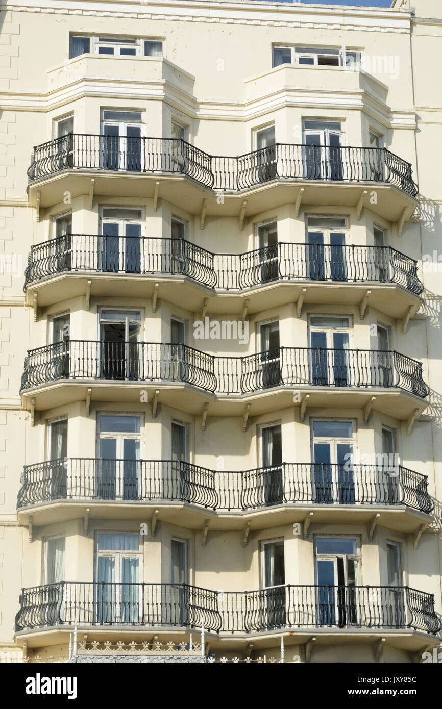 Frontage of seaside hotel Stock Photo - Alamy