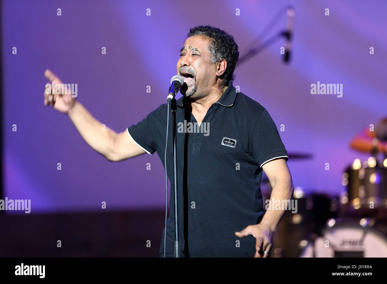 Cheb Khaled in concert at the open-air theatre Air Casif - Sidi Fredj ...