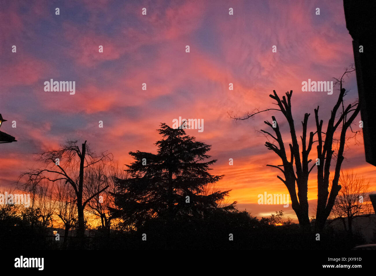 View of a spectacular sky at sunset Stock Photo - Alamy