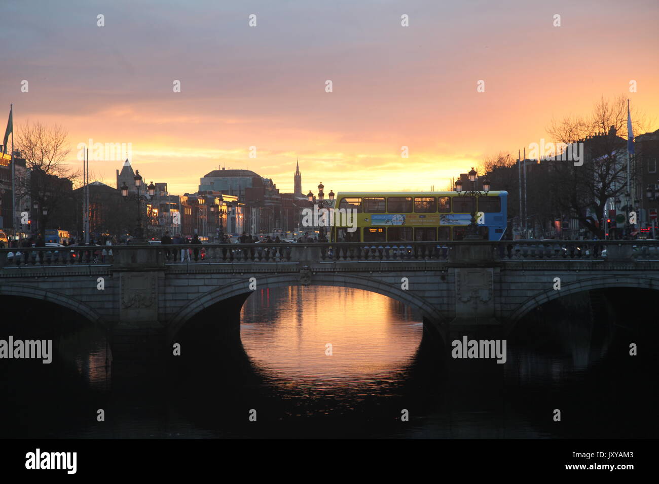 Dublin CIty Centre, sunset Stock Photo - Alamy