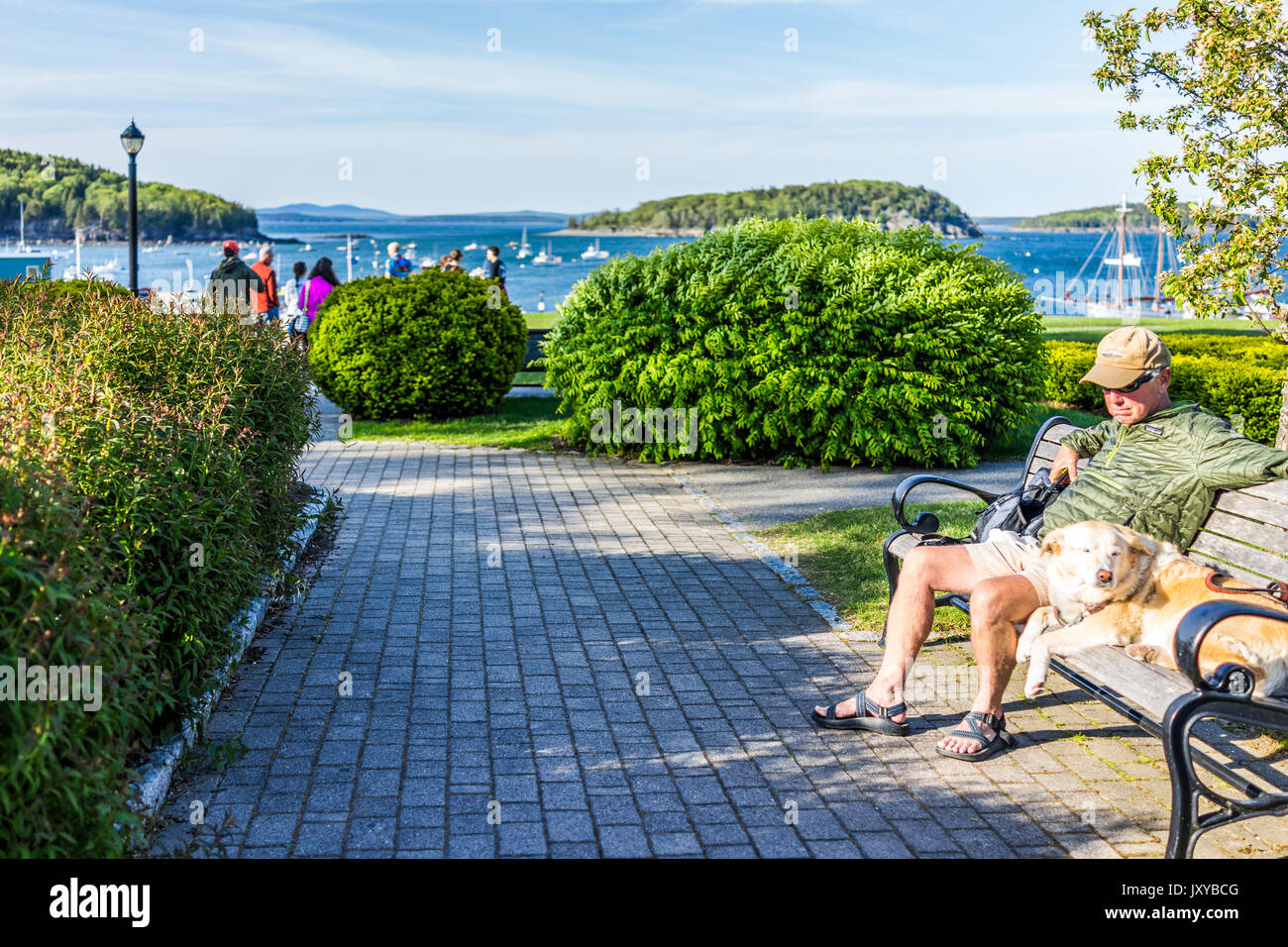 People sitting on park benches hi-res stock photography and images - Alamy