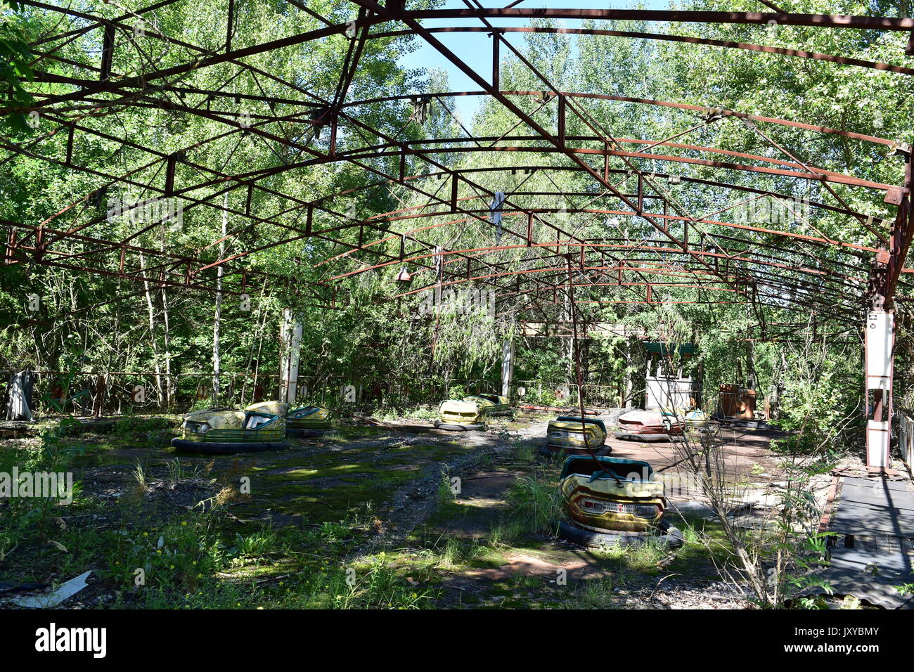 Abandoned Fun fair amusement park Chernobyl exclusion zone Stock Photo ...