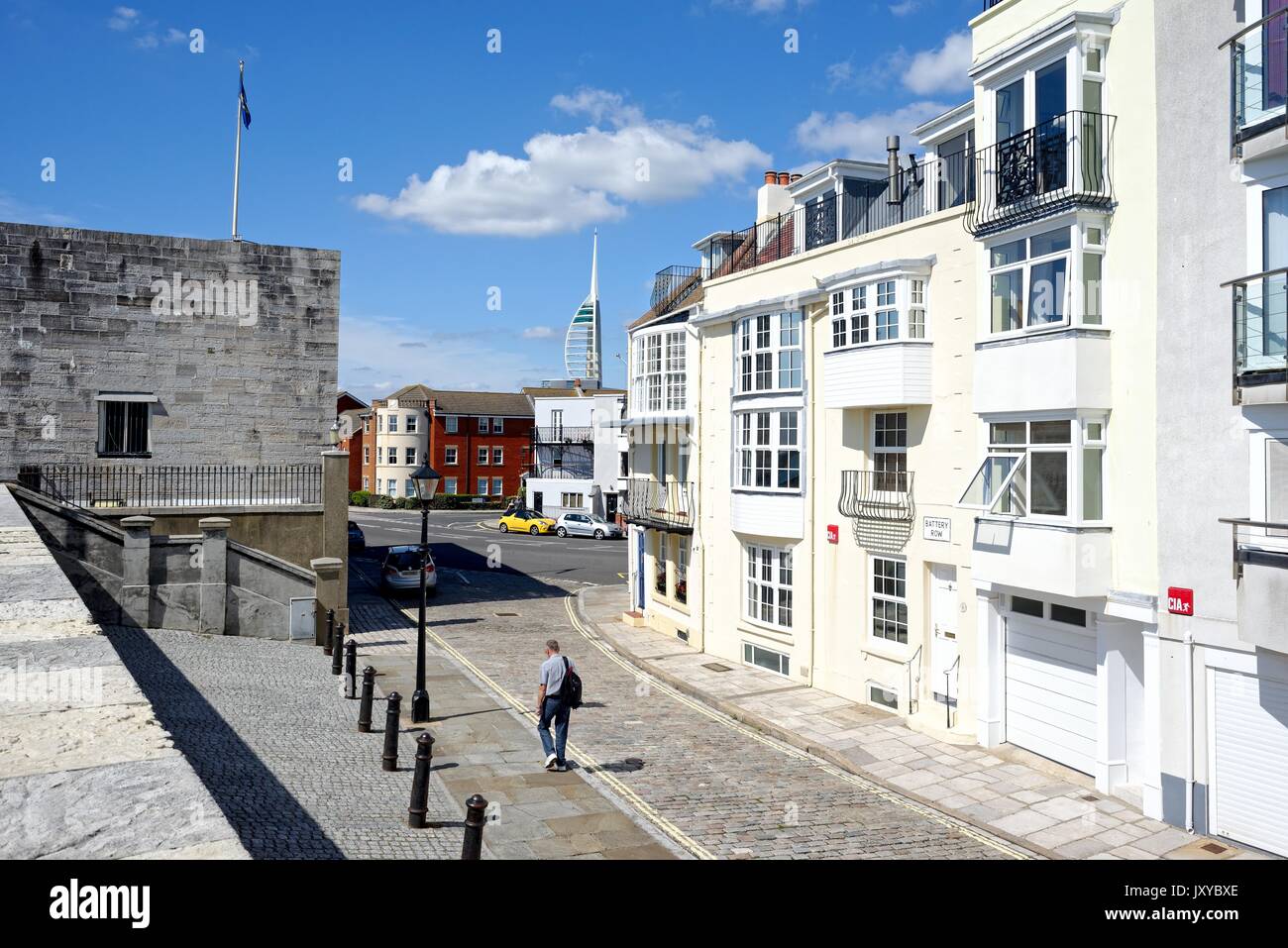 Houses on Battery Row Old Portsmouth Hampshire UK Stock Photo - Alamy