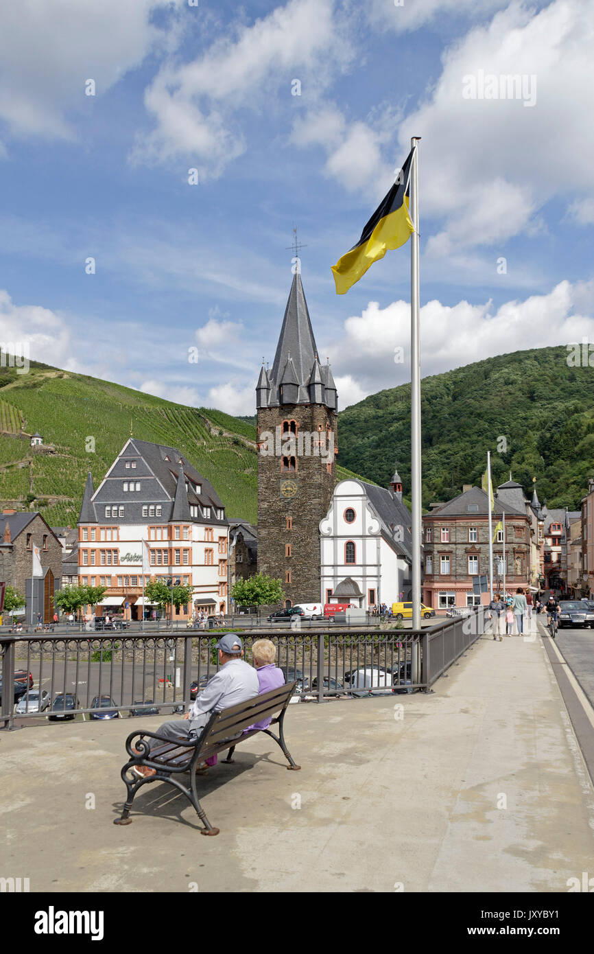 St. Michaels Church, old town, Bernkastel-Kues, Moselle, Germany Stock ...