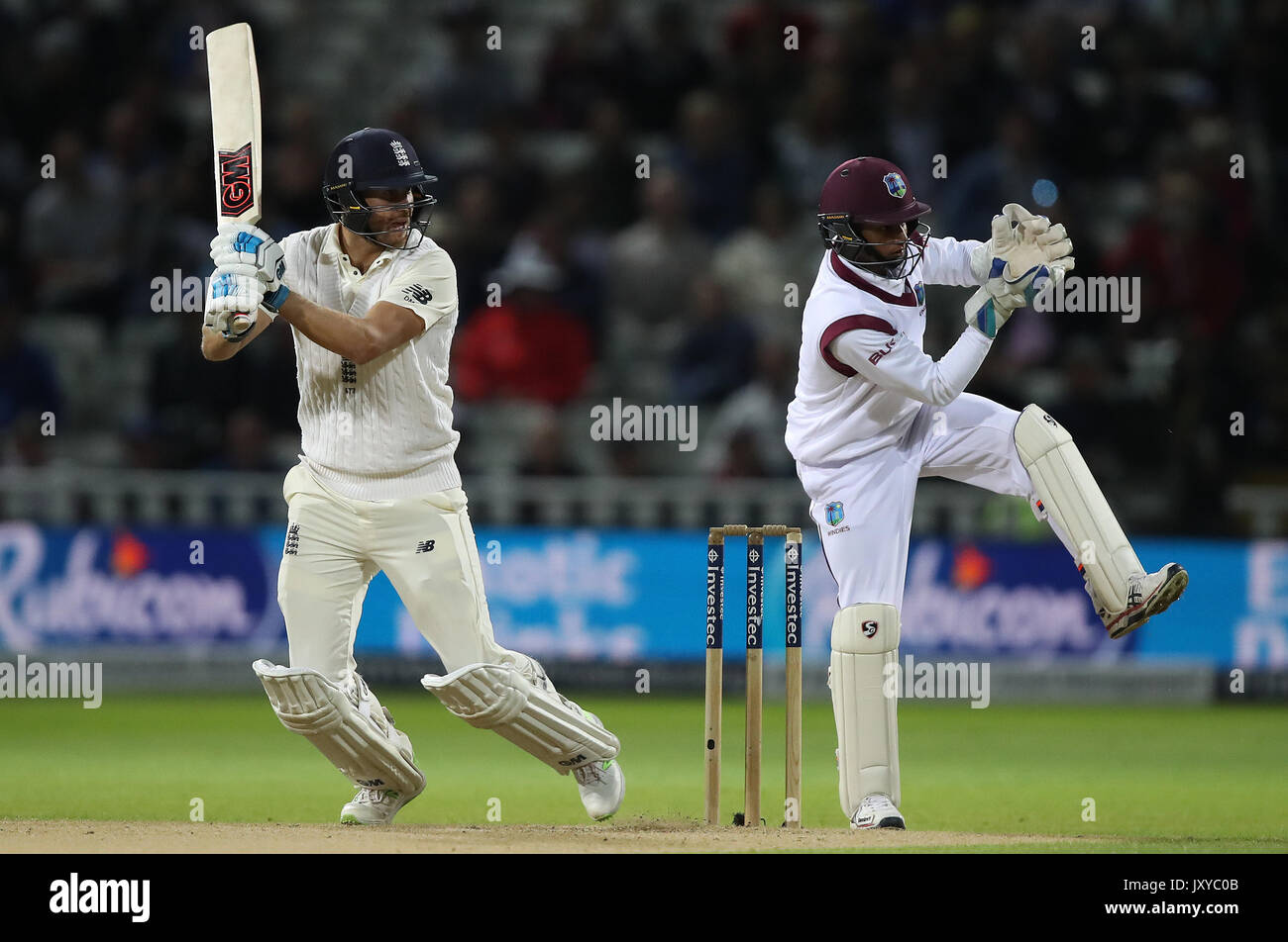 England's Dawid Malan bats during day one of the First Investec Test ...
