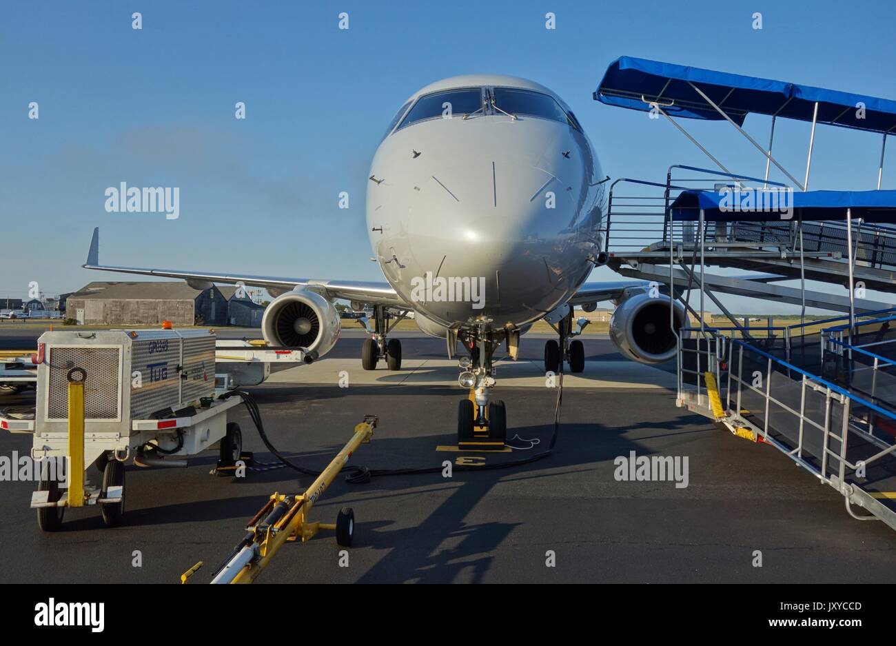 View of the Nantucket memorial Airport (ACK), a small airport on the ...